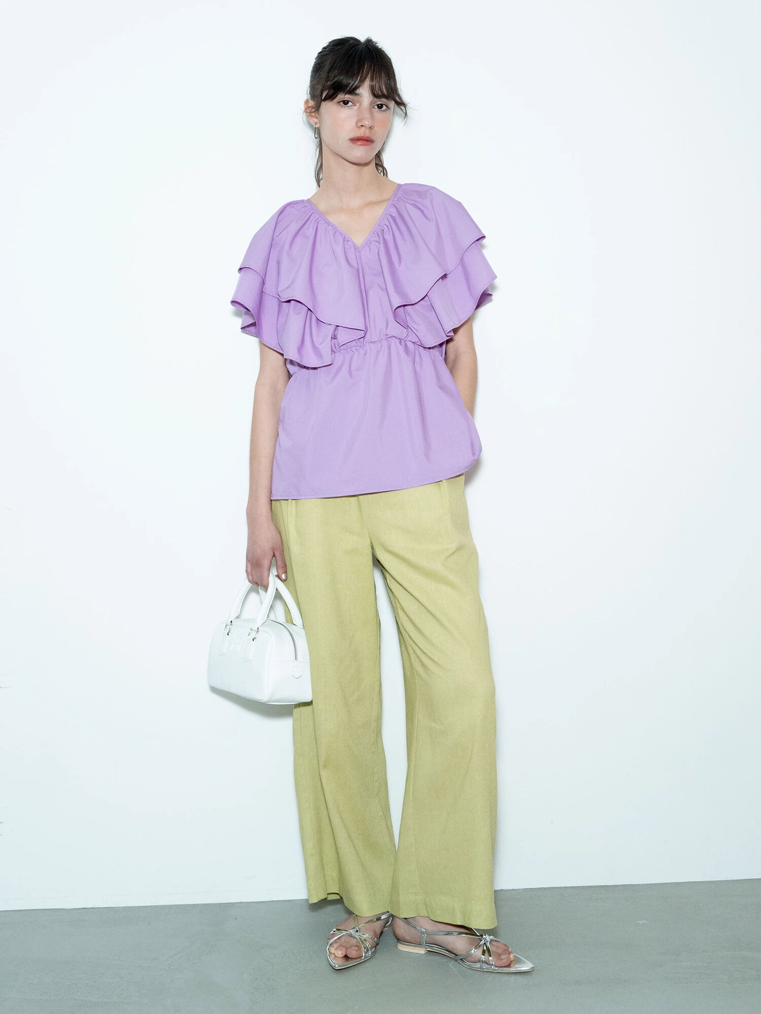 レーヨンリネンワイドパンツ《2025summer catalog item》(オフ レーヨンリネンワイドパンツ《2025summer catalog item》(オフ